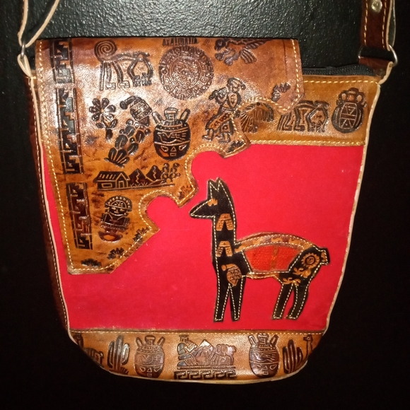 arte peruvian | Bags | Arte Peruvian Leather Suede Boho Crossbody Purse ...